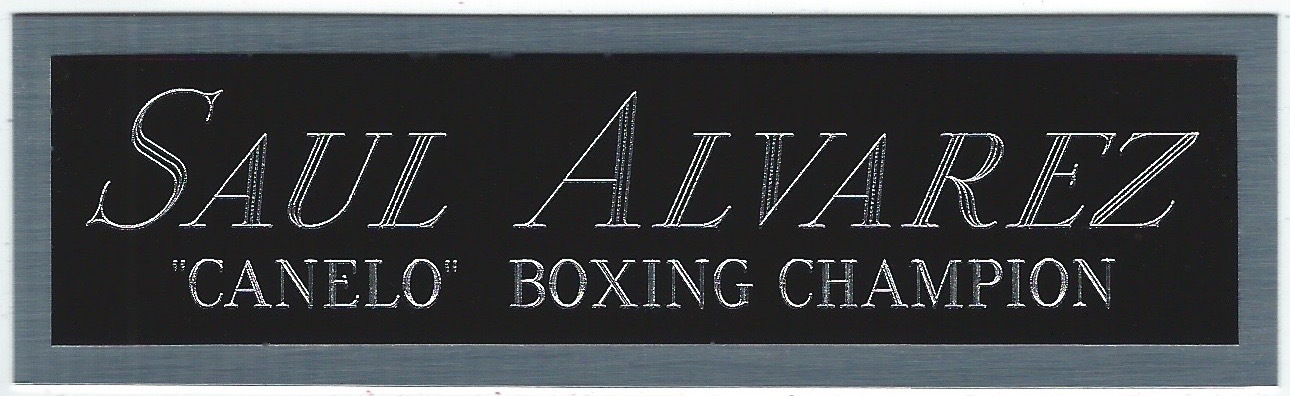 SAUL CANELO ALVAREZ NAMEPLATE AUTOGRAPHED SIGNED BOXING GLOVE TRUNK ...