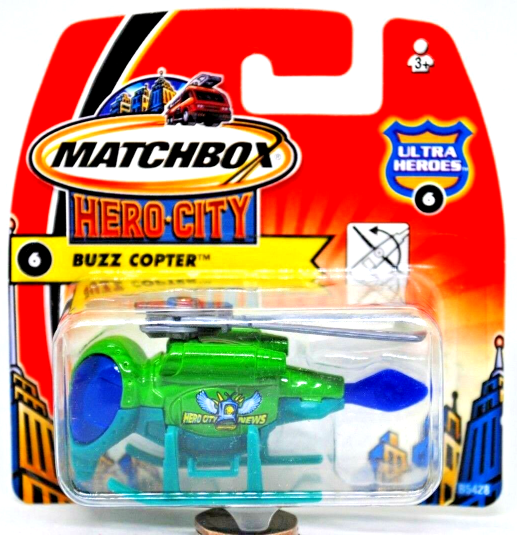 Matchbox HERO-CITY SuperFast no: 6 BUZZ COPTER NEWS HELICOPTER MOC | eBay