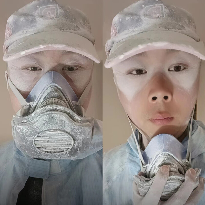 Safety Gas Mask Respirator Half Face Protect Painting Spray Facepiece ...
