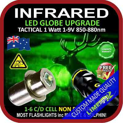 MAGLITE LED UPGRADE INFRARED 2-6 CD 1-9V BULB GLOBE DOLPHIN FLASHLIGHT ...