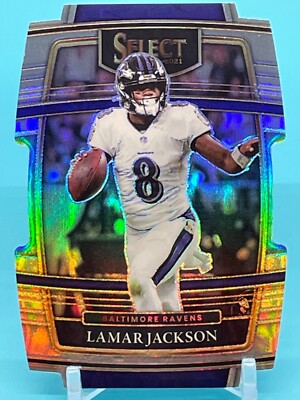 2021 Select Football Lamar Jackson SILVER HOLO PRIZM CONCOURSE DIE CUT ...