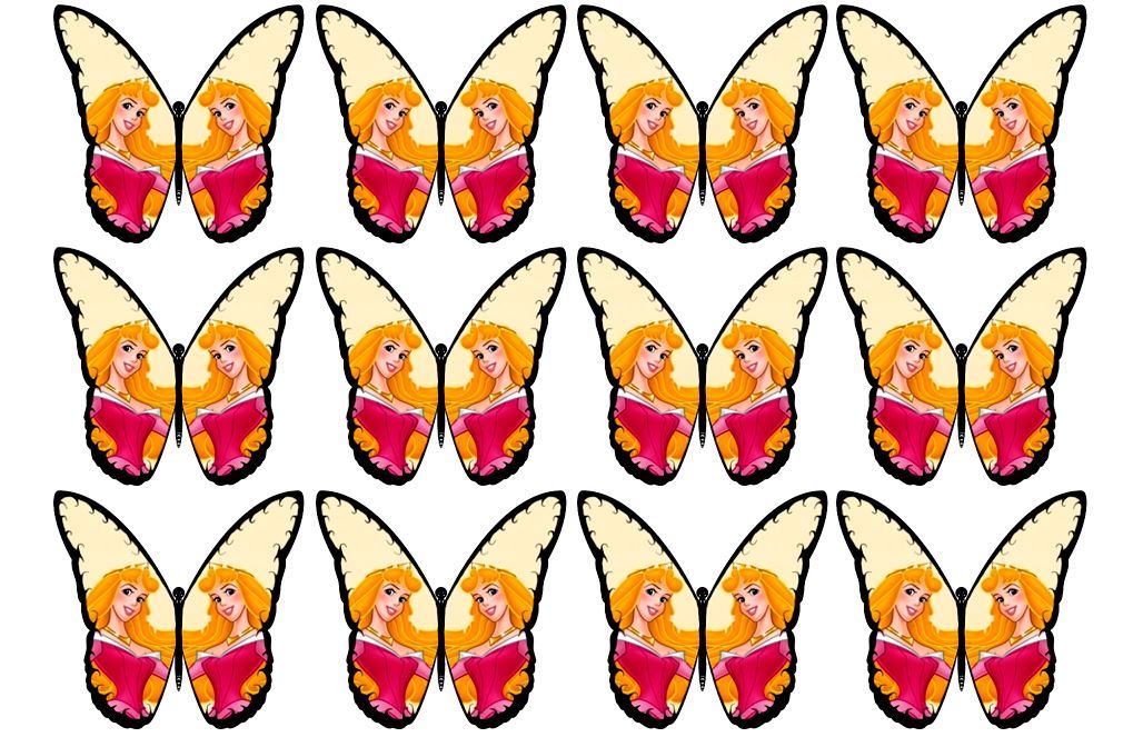 24 Princess Butterfly Edible Rice Paper Cup Cake Toppers (Uncut) | eBay