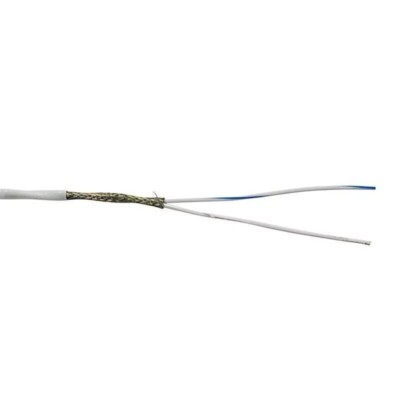 M27500-22SD2T23 22 AWG 2 Conductor Shielded Mil-Spec Cable 150°C White ...