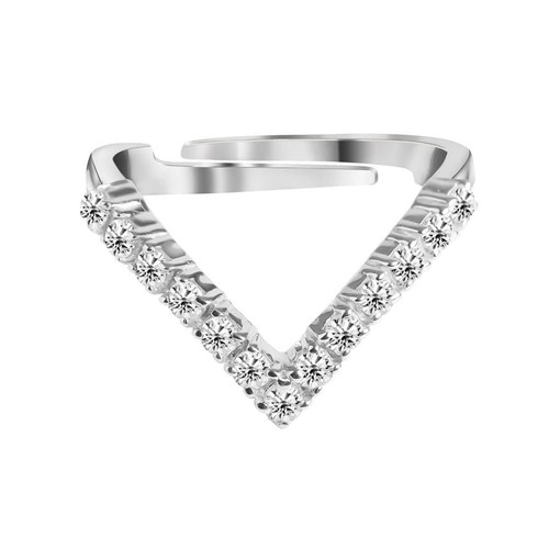 925 Sterling Silver V Shape Beautiful Ring Adjustable Size For Womens ...
