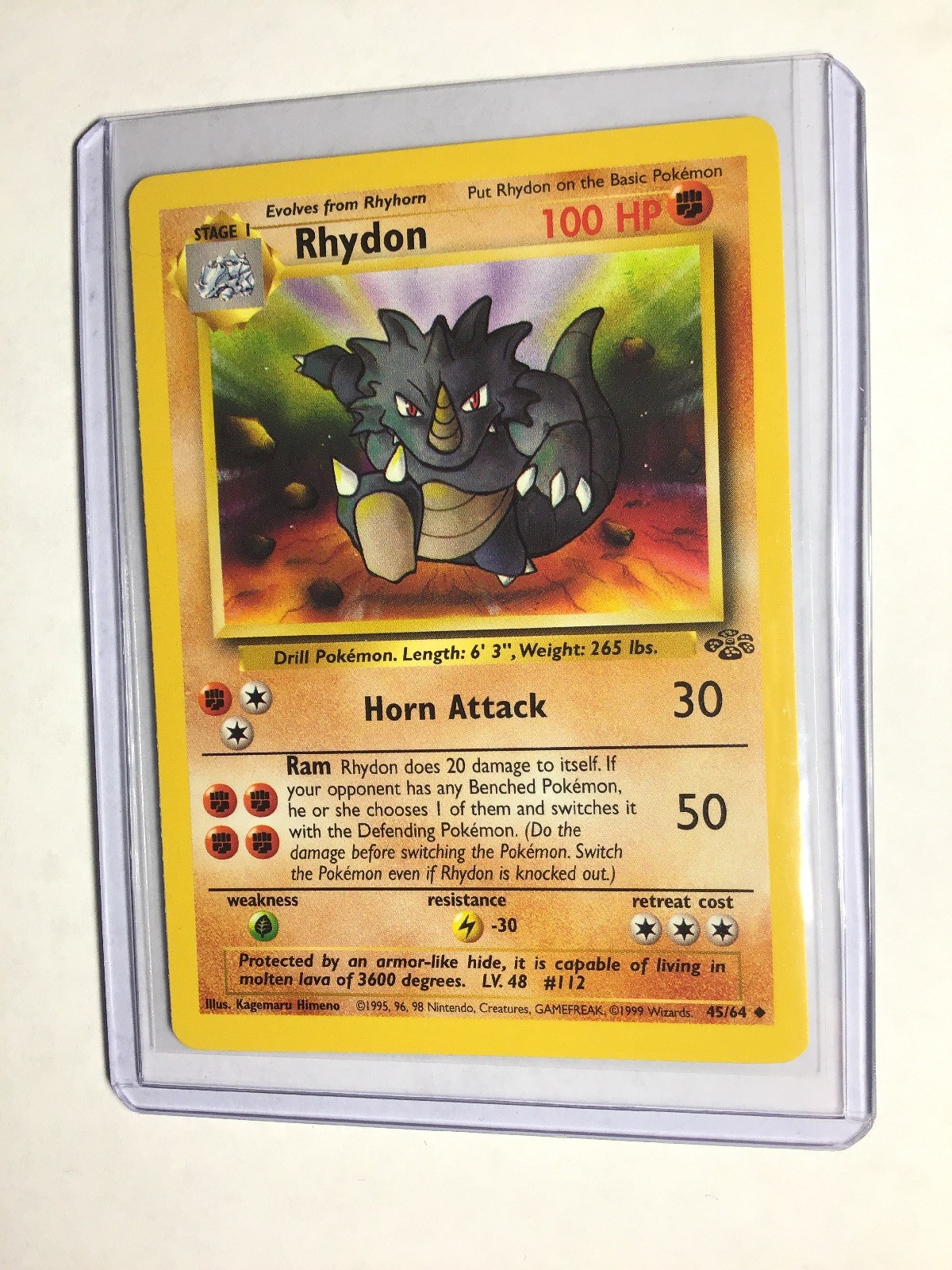 RHYDON - Jungle Set - 45/64 - Uncommon Pokemon Card - Unlimited Edition ...