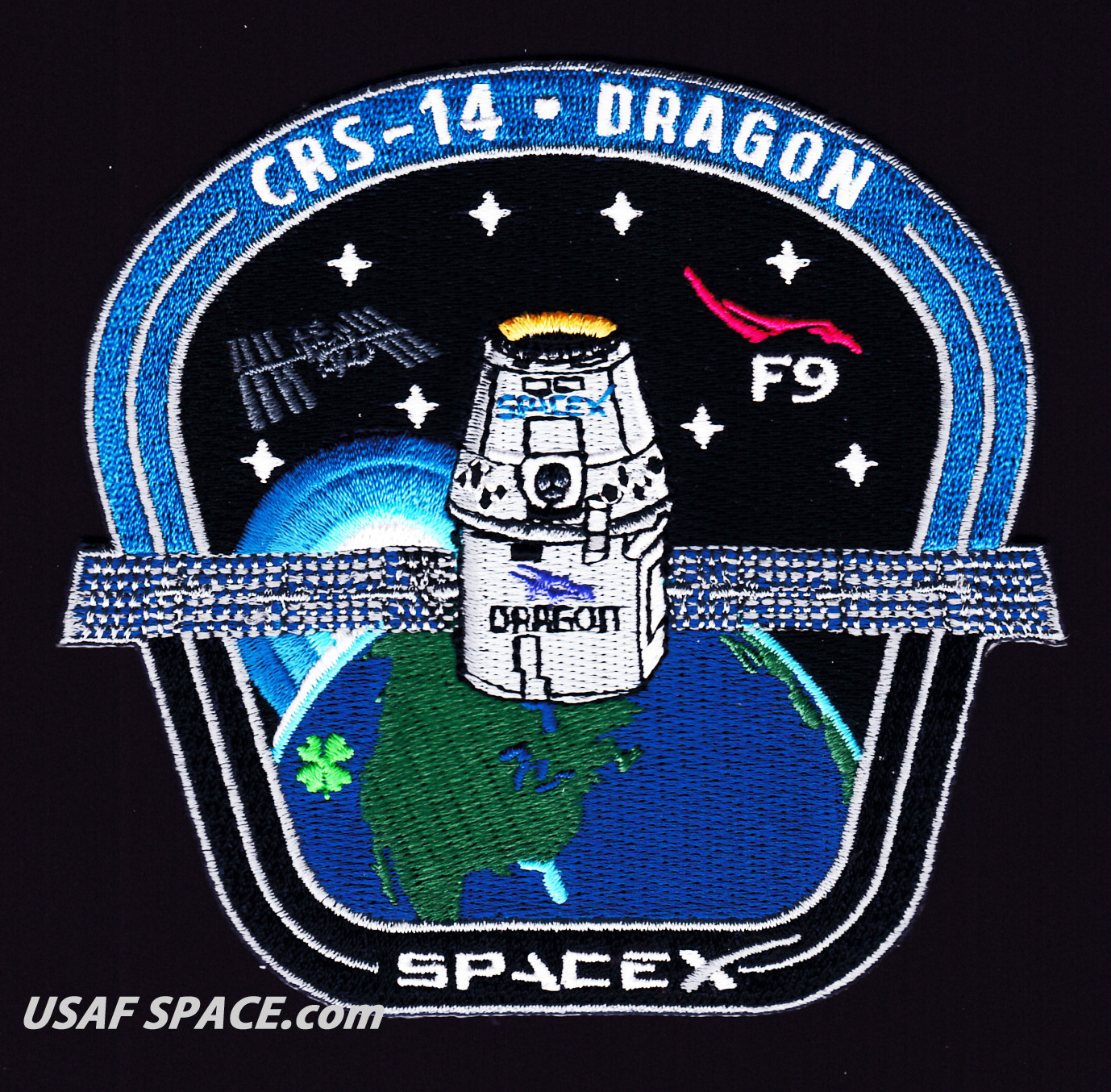 Authentic CRS-14 - SPACEX FALCON-9 DRAGON F-9 ISS NASA RESUPPLY Mission ...