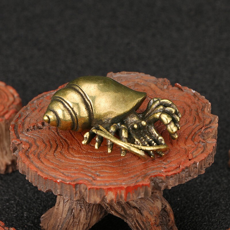 Solid Brass Hermit Crab Figurine Small Statue Home Ornament Animal ...