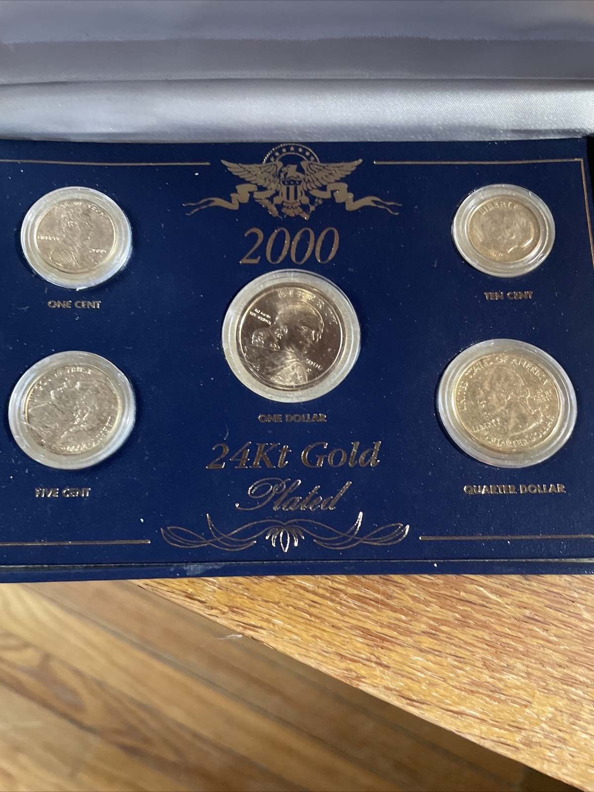 2000 24K Gold Plated U.S Commemorative Coin Set, 5 Coins, Original Case ...