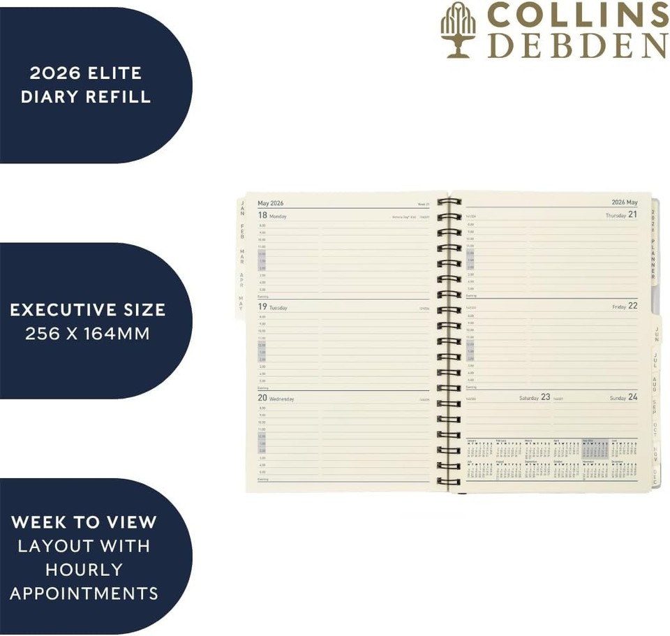 Collins - Elite - Executive 2026 12 Month Calendar Year Planner ...