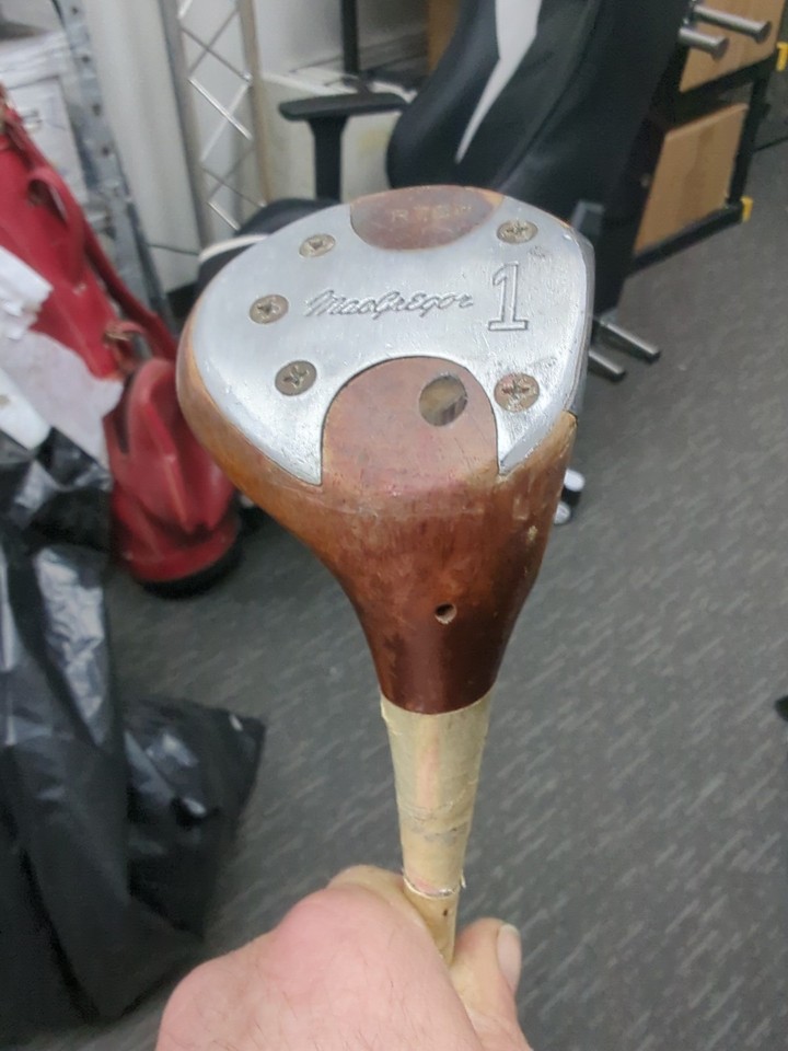 Vintage MacGregor Tourney RT2W Persimmon Key Hole Driver 43" Long PRO ...