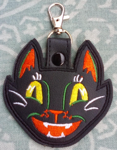 NWOT HALLOWEEN SCARY BLACK CAT KEY CHAIN VTG 50'S DESIGN | eBay