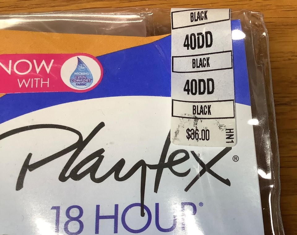 NIB Playtex 18 Hour 4745 40DD 40 DD BLACK Wireless Ultimate Lift ...