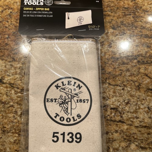 Klein Tools 5139 Zipper Bag, Canvas Tool Pouch 12.5 x 7 x 4.25-Inch ...