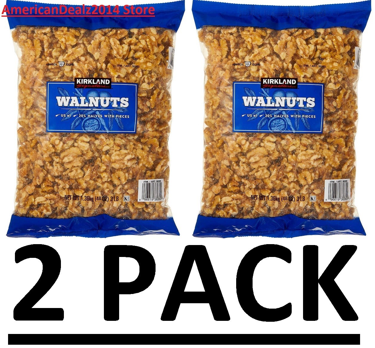 2 PACK - Kirkland Signature Walnuts Raw & Shelled 3 lb (Total 6 lb) | eBay