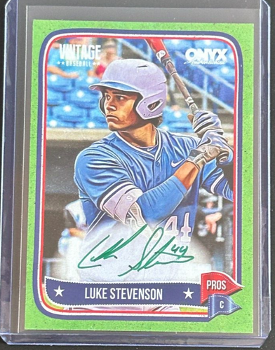 LUKE STEVENSON 2024 ONYX VINTAGE BASEBALL ON CARD AUTO GREEN INK #ed 28 ...