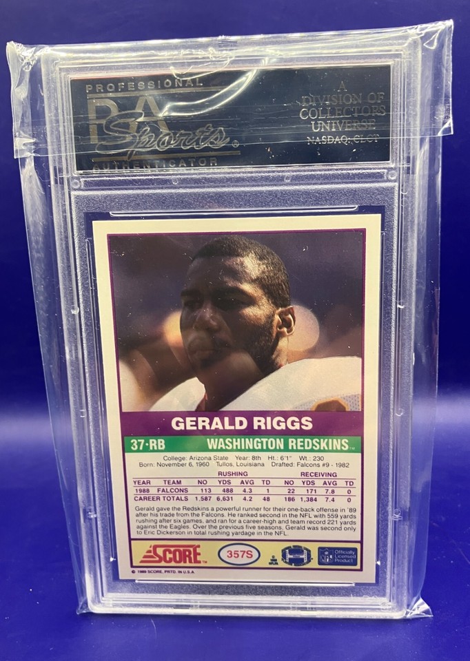 Gerald Riggs 1989 Score Supplemental PSA 10 Redskins Falcons Football ...