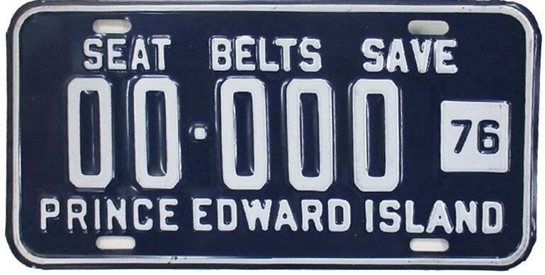 Prince Edward Island PEI Canada 1976 Sample License Plate 00-000 | eBay