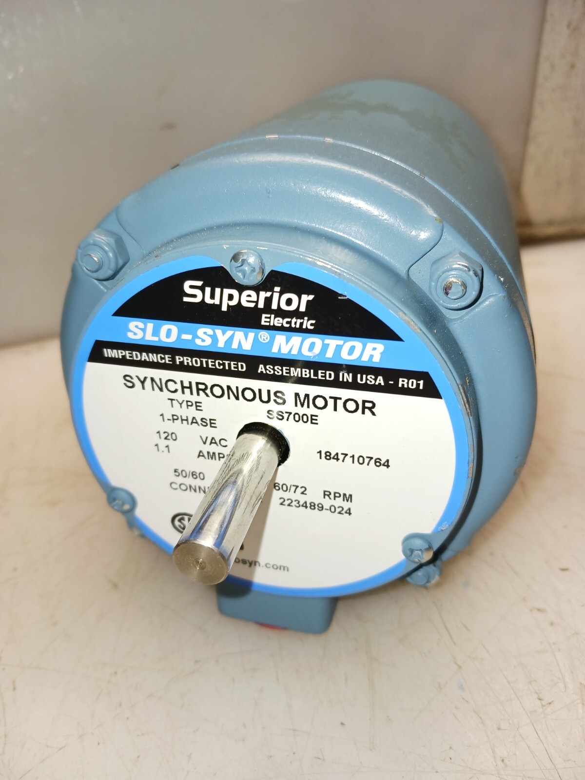 SUPERIOR SS700E SLO-SYN SYNCHRONOUS MOTOR 1PH 120 VAC 60/72 RPM for ...