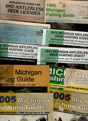 20 X MICHIGAN DNR FISHING & HUNTING GUIDES DIGEST RULES LICENSE - MI ...