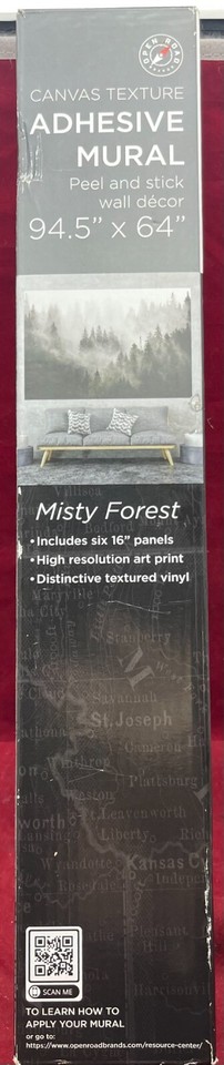 94.5” x 64” X-Large Self-Adhesive “MISTY FOREST“ Scene Wall Mural ...