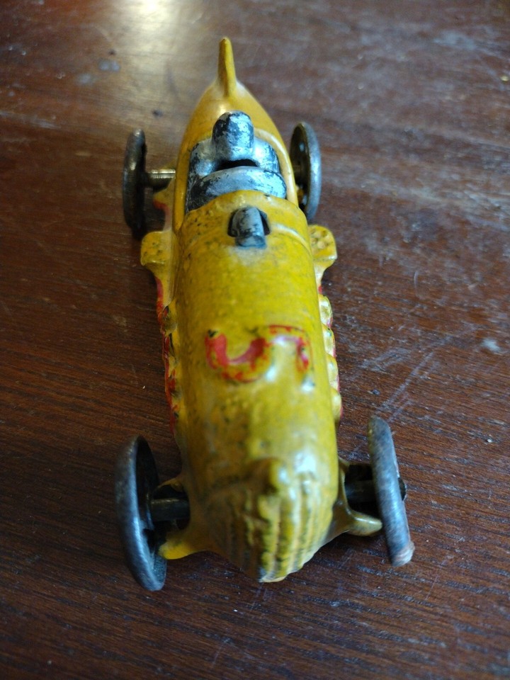 Vintage 5" Hubley Cast Iron Fishtail #5 Racer Indy Race Car W/ Driver ...