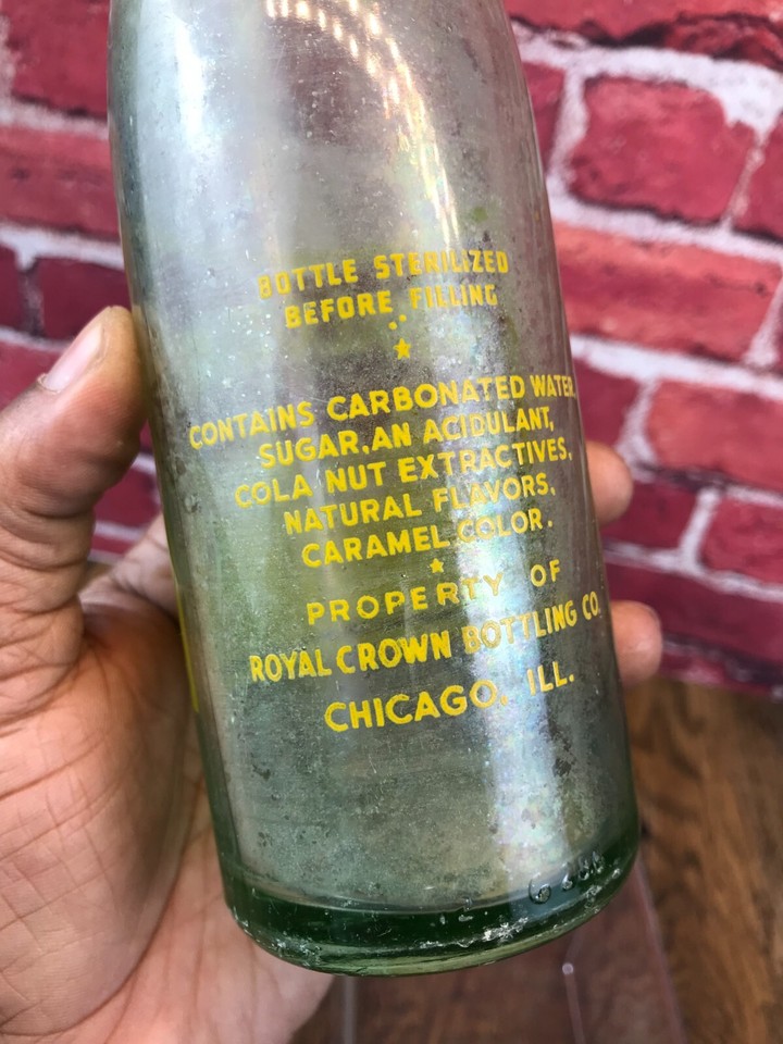 As-IS Vintage 1936 RC ROYAL CROWN COLA Pyramid GLASS SODA BOTTLE 12 oz ...