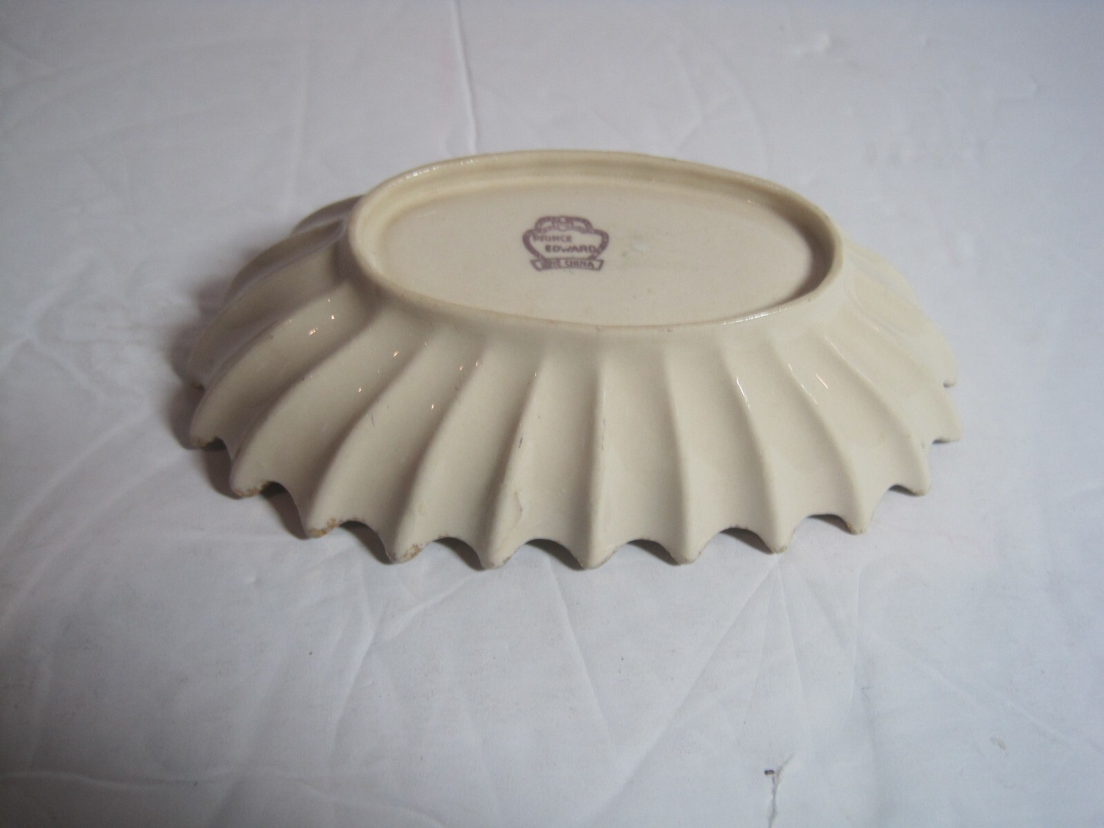 Vintage Prince Edward China Trinket Dish Victorian scene Gold Trim Hand ...