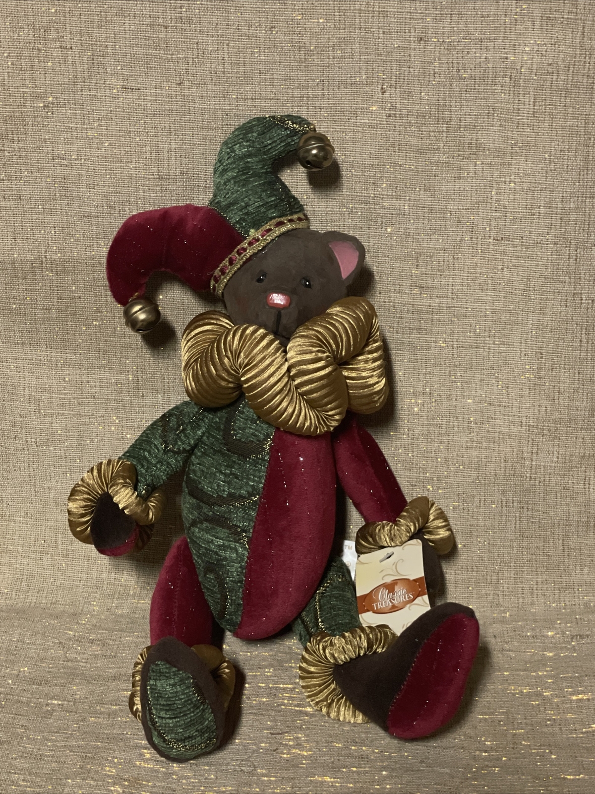 Dan Dee Collectors Teddy Bear Jester Harlequin Clown Wood Head Plush | eBay