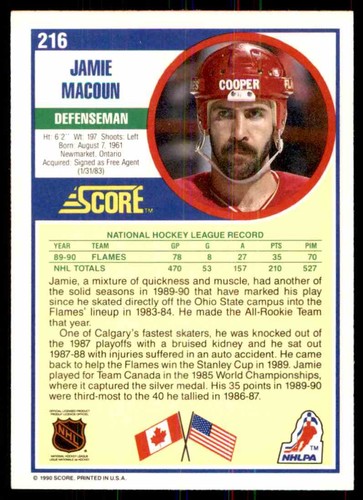 1990-91 SCORE JAMIE MACOUN #216 | eBay