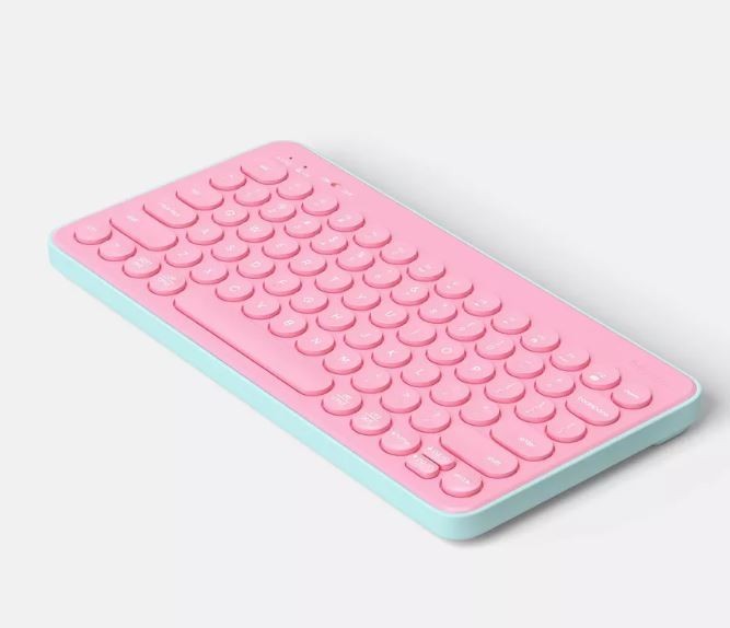 Pink Bluetooth Wireless Keyboard Windows Mac PC Laptop Silent Typing ...