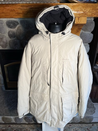 EDDIE BAUER Mens Jacket Premium 650 Goose Down WeatherEdge Coat Khaki ...