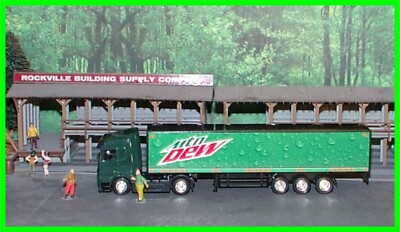 HO SCALE _ HUMMER _ MERCEDES ACTROS _ MOUNTAIN DEW _ TRACTOR TRAILER | eBay