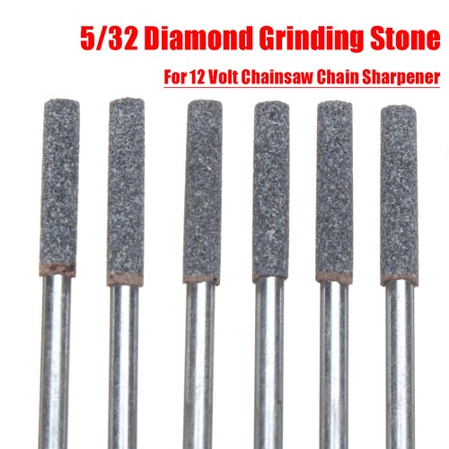 6Pcs 5/32" Diamond Chainsaw Chains Sharpener Burr Grinding Stone File 1 ...