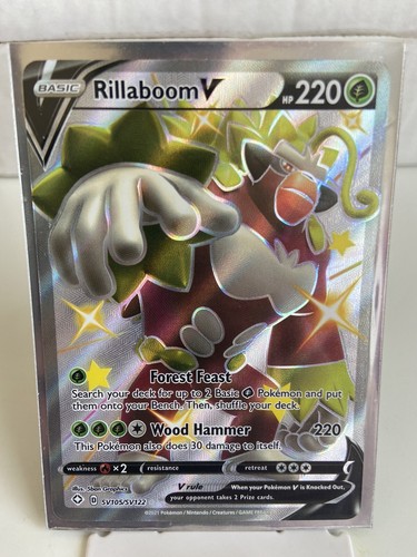 Rillaboom V SV105/SV122 Pokemon TCG Shining Fates Shiny Card | eBay