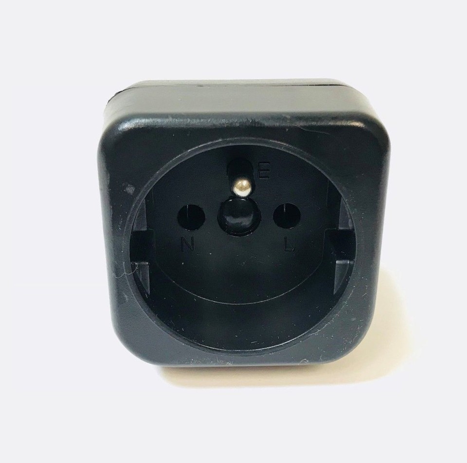 US Grounded Plug Adapter 2PK- Change Schuko European Plug into 3-Pin US ...