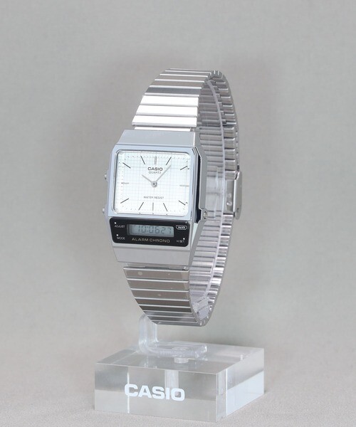 CASIO STANDARD AQ-800E-7AJF Analog Digital Silver Watch Alarm Chrono ...