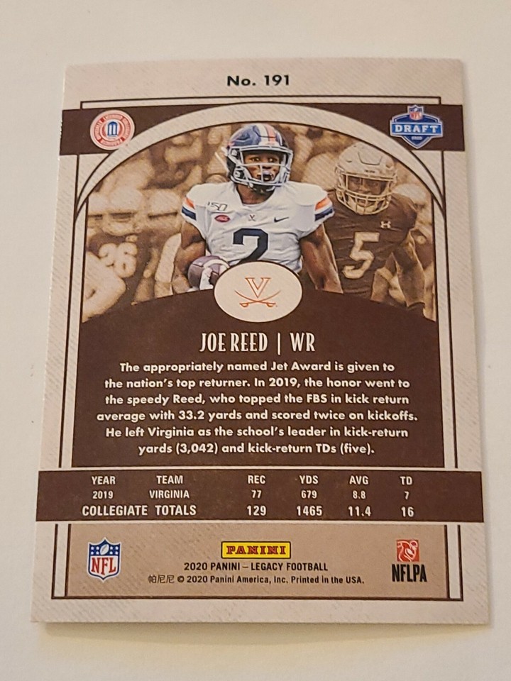 2020 Joe Reed Rookie Rc Panini Legacy | eBay