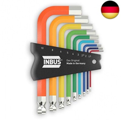 INBUS® 79870 Inbusschlüssel Set 9tlg, 1.5–10mm, mit ColorGrip bunt ...
