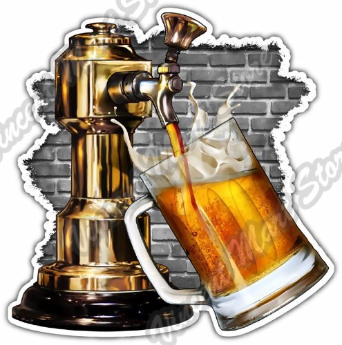 Beer Tap Pour Drink Bar Restaurant Alcohol Car Bumper Vinyl Sticker ...