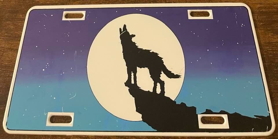 Howling Wolf Coyote Novelty License Plate Full Moon Call of the Wild ...