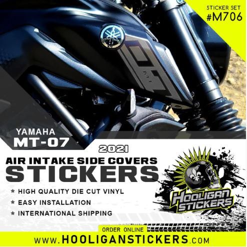MT-07 2021 air intake side cover sticker set (M706) | eBay