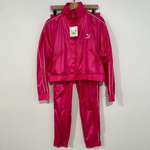 Puma Windbreaker Tracksuit Womens Magenta Pink Medium Set 2 Piece ...