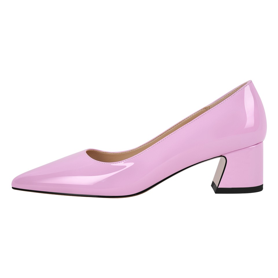 Onlymaker Women Low Chunky Block Heel Pointed Toe Comfort Slip On Pumps Shoes | eBay