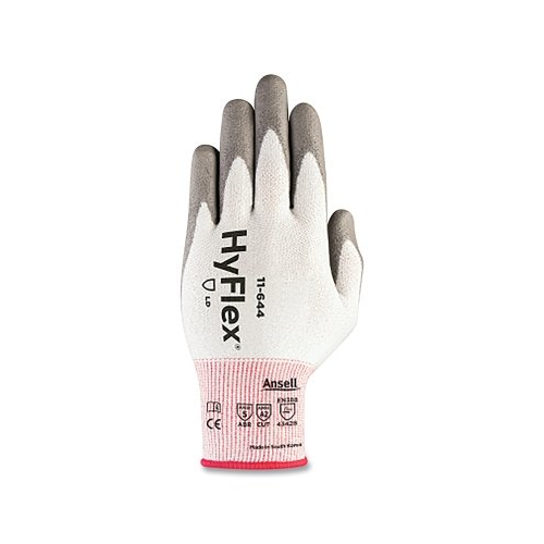 Hyflex 11-644 Polyurethane Palm Coated Gloves, Size 10, Gray/White And ...