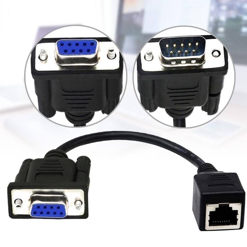 DB9 RS232 to RJ45 Extenders DB9 9Pin Port Female Male to RJ45 CAT5 ...