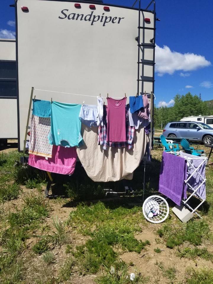 Portable Clothesline for Travel Camper RV Bumper Mount Clothes Drying ...