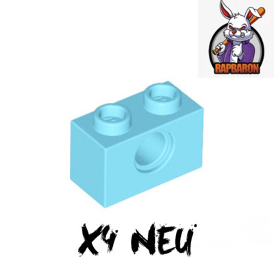 Lego® 4x 1x2 Stein Brick Hole Technic Medium Azure 3700 Neuware | eBay.de
