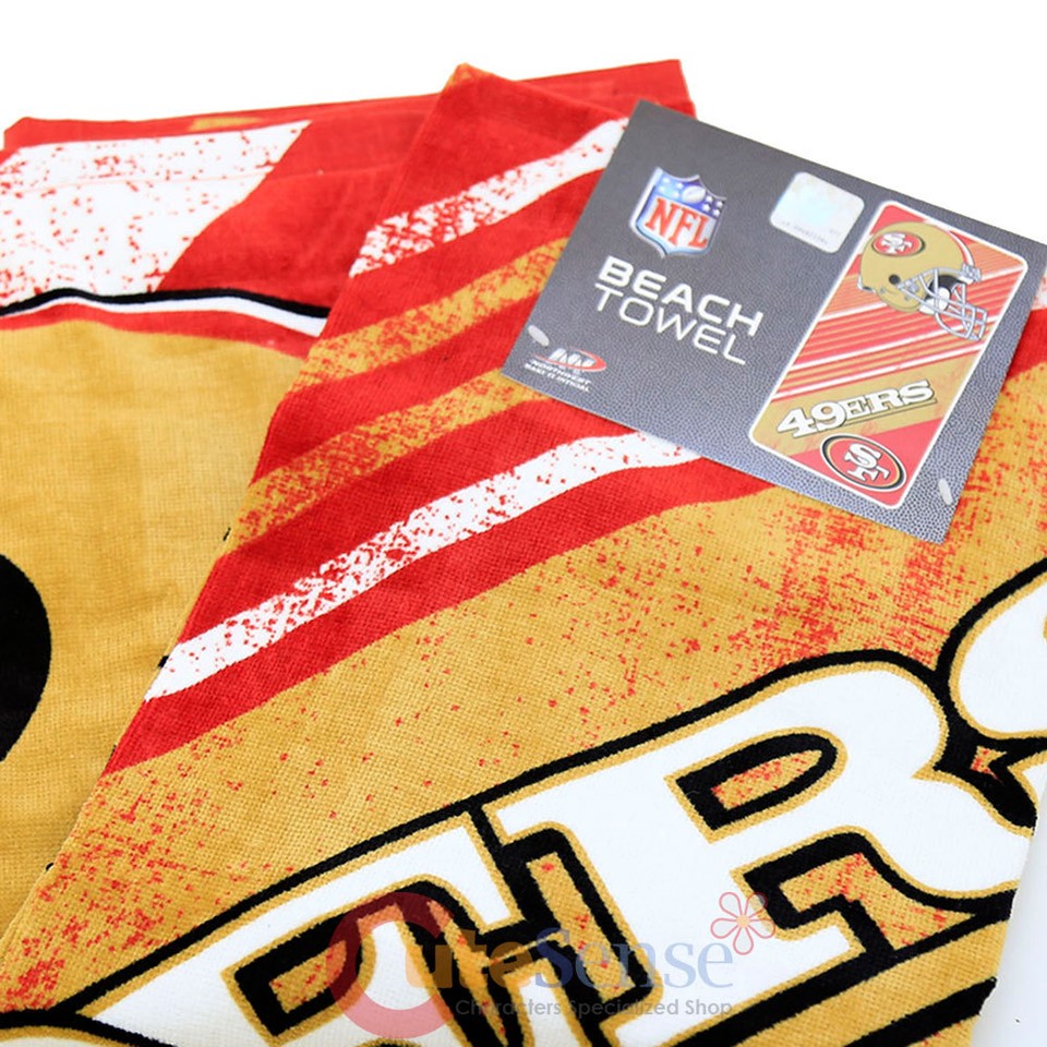 NFL San Francisco 49ers Beach Towel Bath Towel 28x58 Cotton Diagonal ...