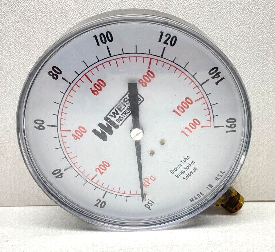 Weiss Instruments 1/4" Male 0-160 Psi 4.5" Round Pressure Gauge TL45 ...