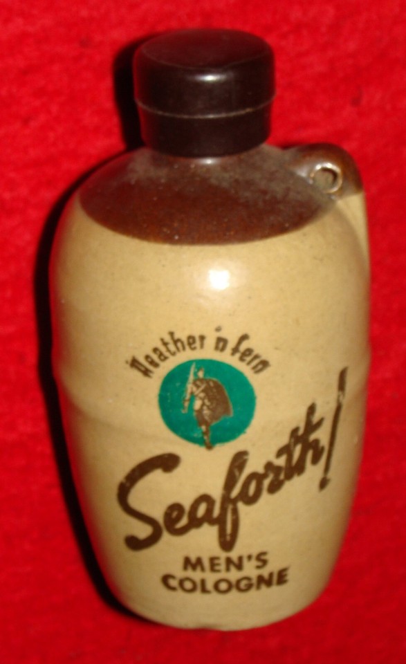 2 Vintage Seaforth Stoneware Bottles Shaving Lotion & Men's Cologne w ...